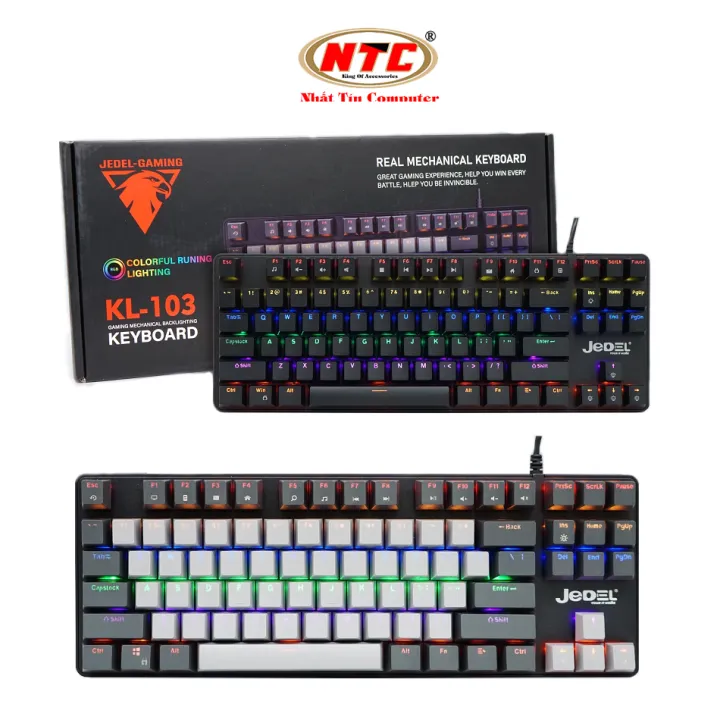 Bàn phím cơ JEDEL KL-103 87 Phím, Led 9 chế độ, Blue / Green / Red ...