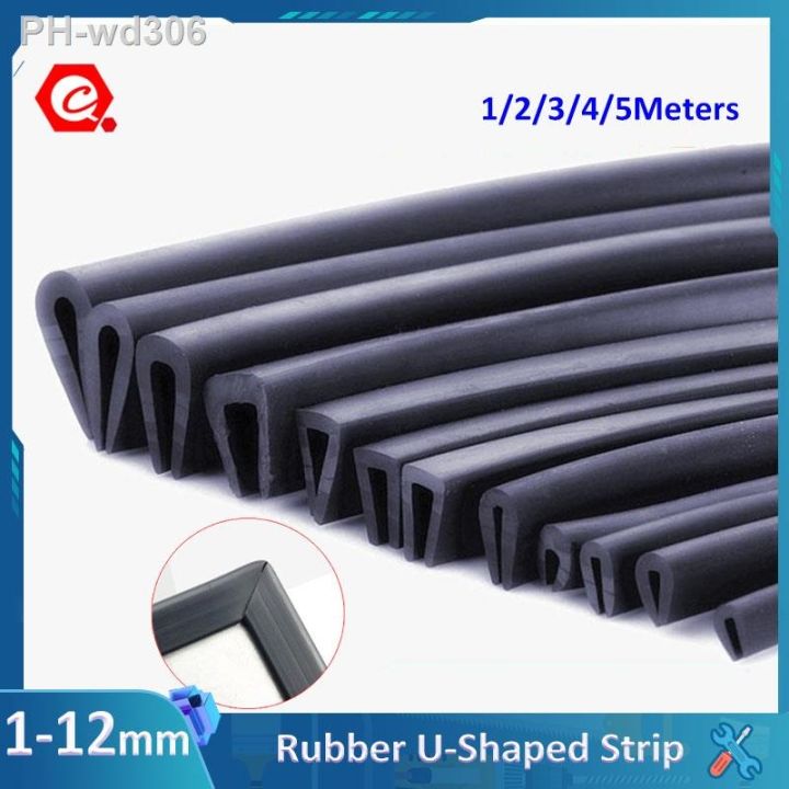 1-5M Black Rubber U-Shaped Strip Edging Sealing Strip Anti-Collision ...