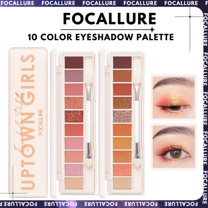 Focallure 10 Shades Eyeshadow Palette Pigmented Long Lasting | Lazada ...