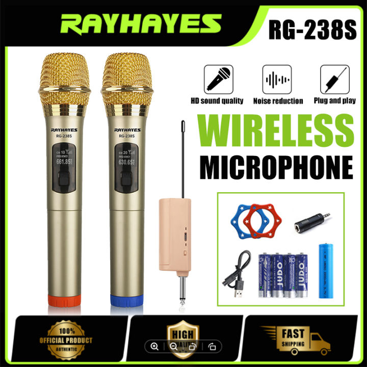 RAYHAYES RG-238S Genuine Wireless Microphone UHF Dual Handheld Anti ...