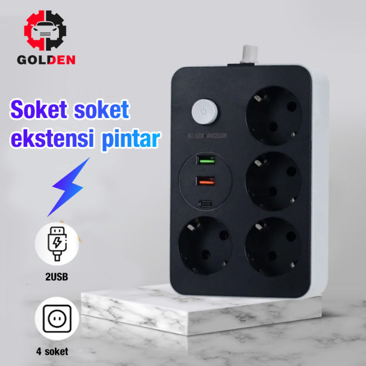 Stop Kontak USB Kabel Serbaguna Multiguna Panjang 2 Meter 6 USB ...