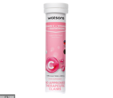 WATSONS Vitamin C + Vitamin E + Glutathione Effervescent Tablet 10s ...