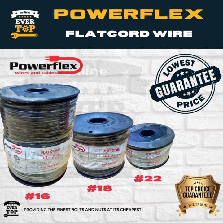 POWERFLEX FLAT CORD 150METERS #22 | #18 | #16 | Pure copper EverTop ...