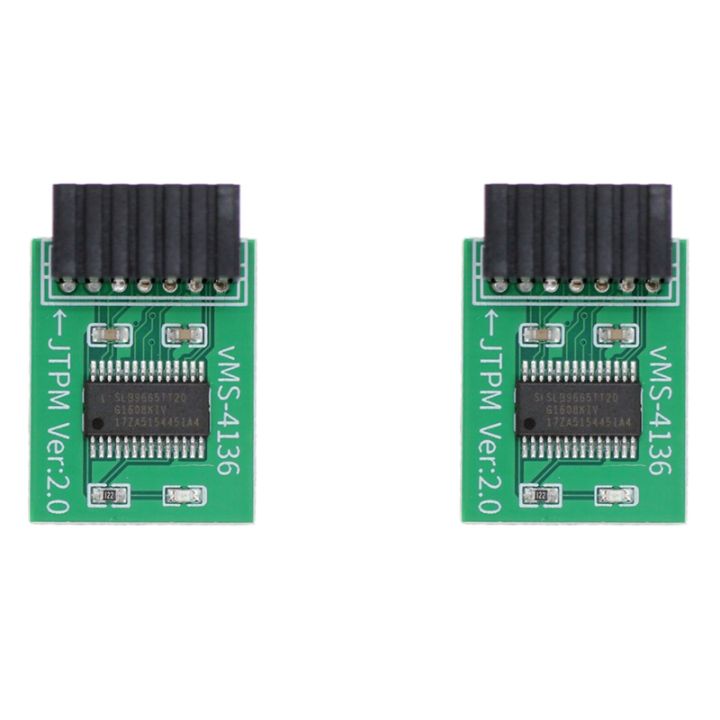2X TPM 2.0 Encryption Security Module Remote Card LPC-14PIN Module ...