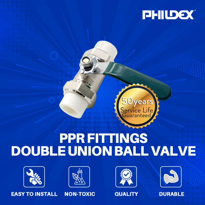 PHILDEX PPR Fittings - Double Union Ball Valve | Lazada PH