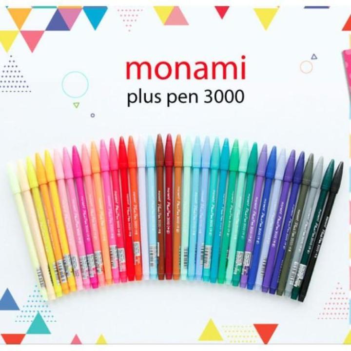 Monami Plus Pen 3000 Watercolor Pen Brush Marker Water Base Color Fibre ...