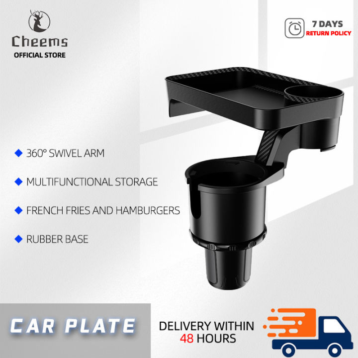 Adjustable Car Tray Table with Phone Holder Mount for Cup Holders ...