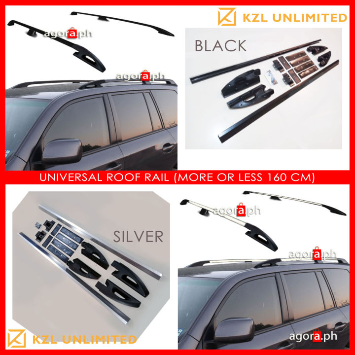 Universal Car Roof Rail BLACK or SILVER Aluminum More or Less 160 cm ...