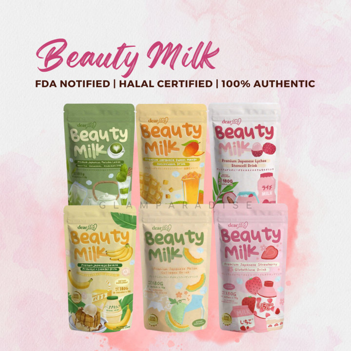 DEAR FACE BEAUTY MILK MATCHA BANANA PROBIOTIC STRAWBERRY ICHIGO ...