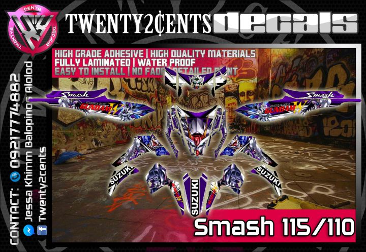 Suzuki Smash 115 Decals High-Quality Stickers gundam wings violet ...