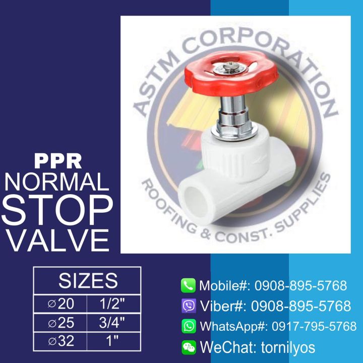 PPR NORMAL STOP VALVE 1/2 (20 mm) Gate Valve | Lazada PH