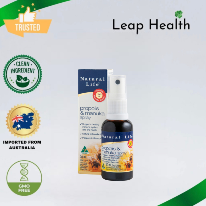 Natural Life Propolis & Manuka Honey (Peppermint) Oral Liquid Spray ...
