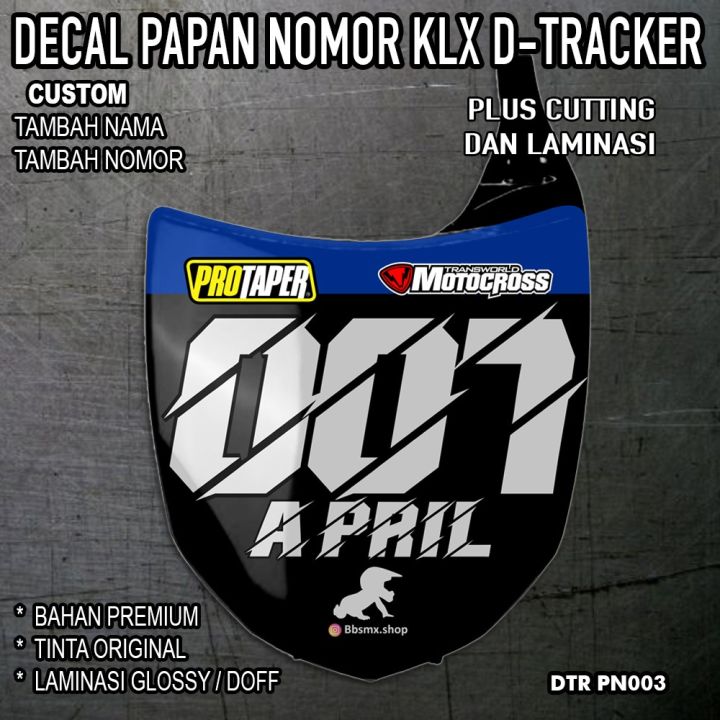 DECAL PAPAN NOMOR KLX D-TRACKER /GLOSY/PREMIUM/CUSTOM Sticker minimalis ...