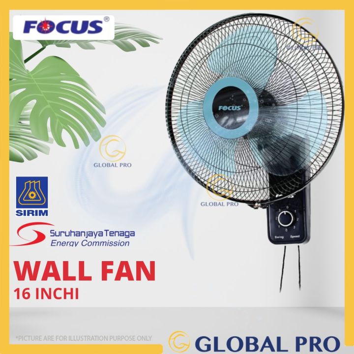 SIRIM FOCUS 16iNCH Wall Fan Kipas Dinding Oscillating Fan Kipas Bilik ...