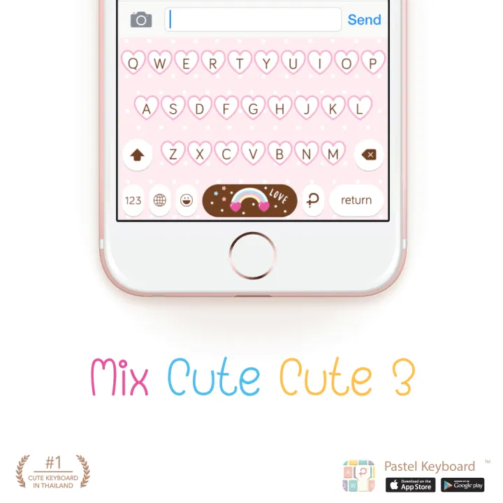 Mix Cute Cute 3 Keyboard Theme⎮(E-Voucher) for Pastel Keyboard App ...