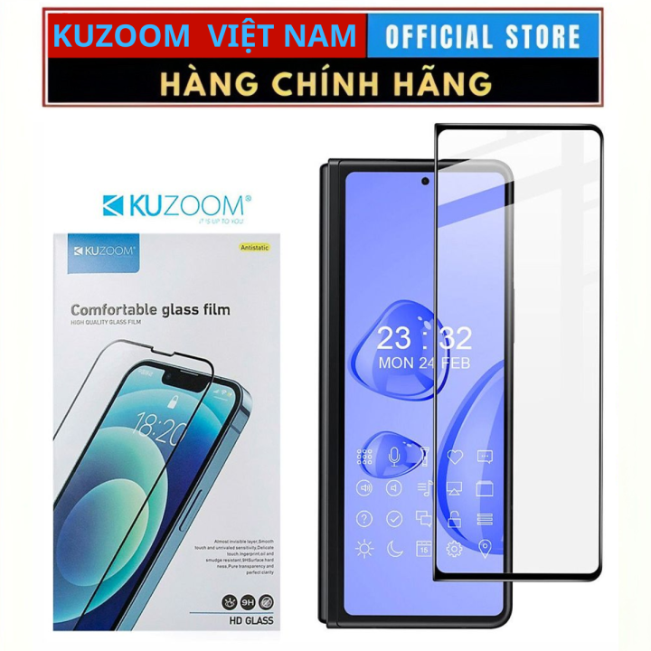 Kính cường lực Kuzoom full màn hình siêu mỏng, cảm ứng vân tay siêu ...