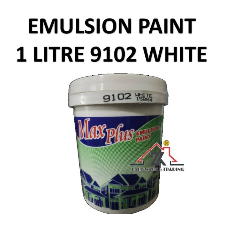 [1 LITER ] WHITE EMULSION PAINT/ CAT PUTIH CAT AIR / CAT DALAM RUMAH ...