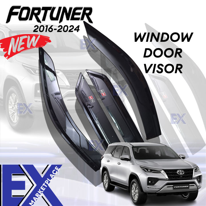 Toyota Fortuner 2016 to 2025 OEM GR LOGO Window Door Rain Visor Black ...