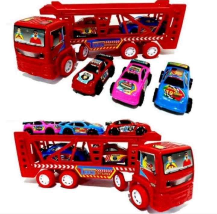 Mainan Mobil Truck Kontainer Isi 5pc Mobil Mini Full Colour | Lazada ...