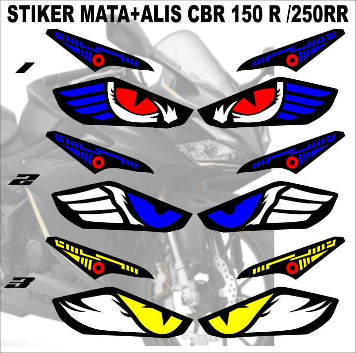 Stiker Mata Alis CBR 150R/250RR Stiker Variasi Lampu motor Custom ...