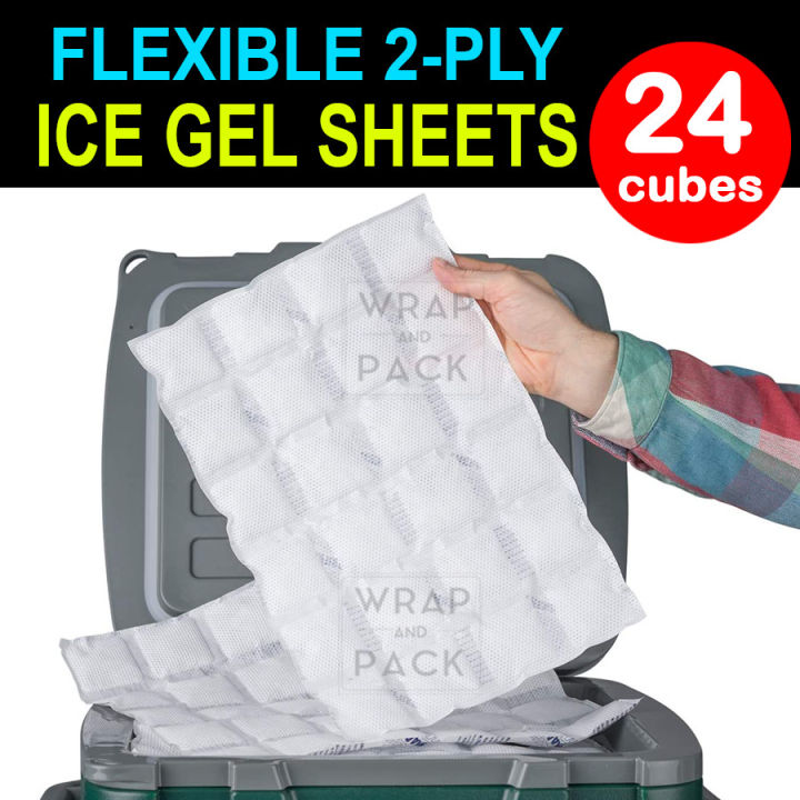 Flexi Ice 2-Ply 6 x 4 flexible reusable Ice Sheets 24 cubes Gel Ice ...