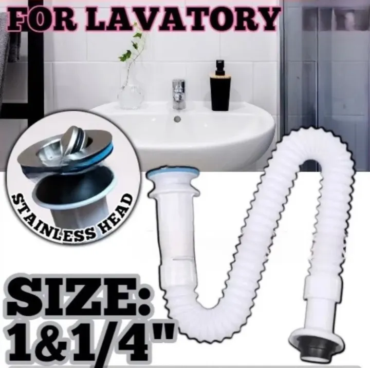 Stainless Turn Type Strainer & Durable PVC Expandable Hose For Lavatory ...