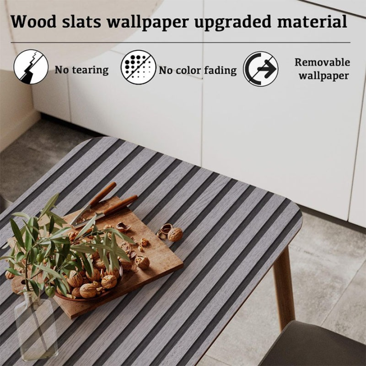 XU YI 3M Wallpaper Wood 3D Design Self-adhesive Waterproof PVC Wall ...