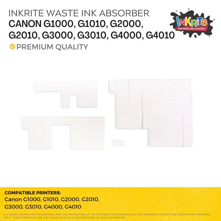 Inkrite Waste Ink Tank Sponge Pad for Canon G1000 G1010 G2000 G2010 ...