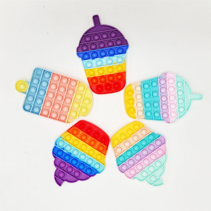 Push Pop It Fidget Toy Unicorn Raindow Smong Us Murah Square Bubble ...