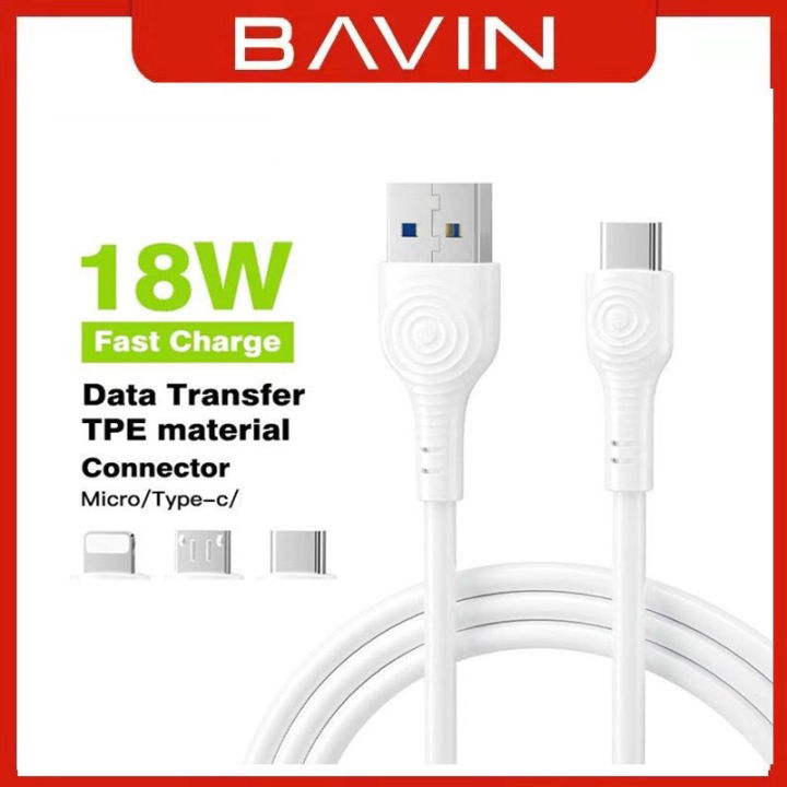 BAVIN CB280 QC3.0 12W/18W Data Fast Charging Cable For iPh Android ...
