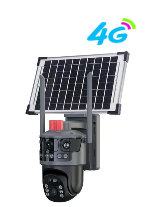 solar powered -3 LENS Solar Outdoor CCTV Camera Waterproof Connected to ...