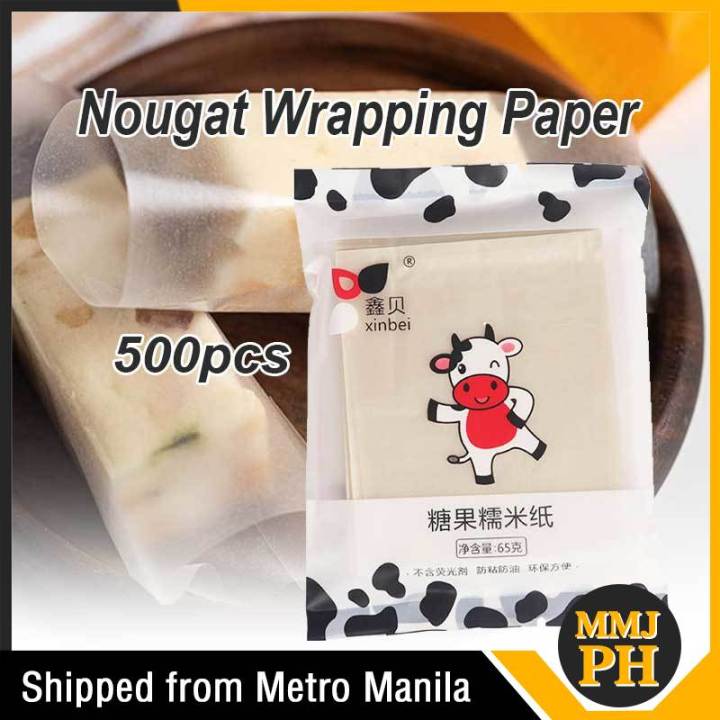500 Sheets Edible Glutinous Rice Paper Nougat Wrapping Paper ...