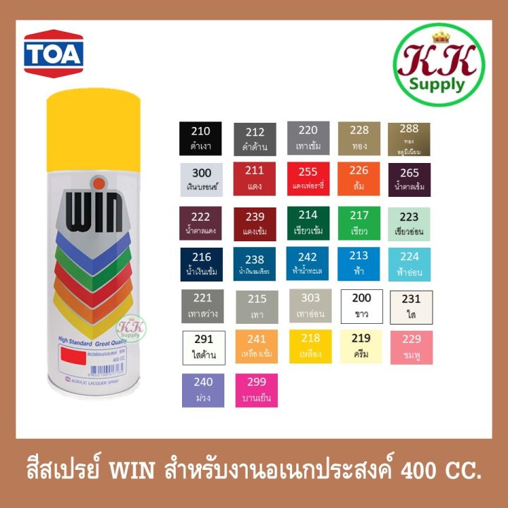 WIN [ยกโหล] สีเปรย์ สำหรับงานอเนกประสงค์ Spray WIN สเปรย์ วิน ขนาด 400 ...