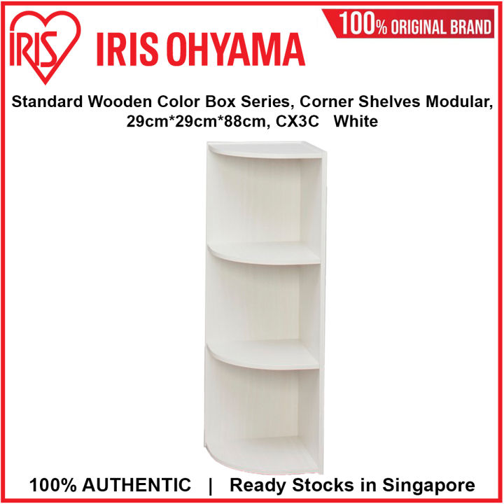 IRIS Ohyama Japan Color Box 3 Tier Corner Wood Storage Shelf CX3C Lazada Singapore
