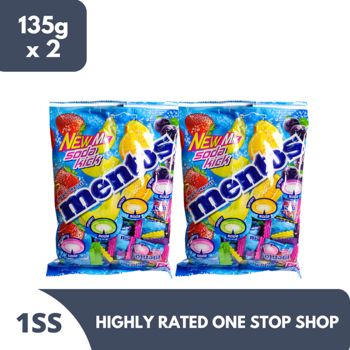 Mentos New Mix Soda Kick 50's, 135g x 2 | Lazada PH