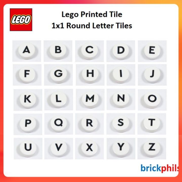 Lego Printed Tile 1x1 Round Letter Tiles (sold per letter) | Lazada PH