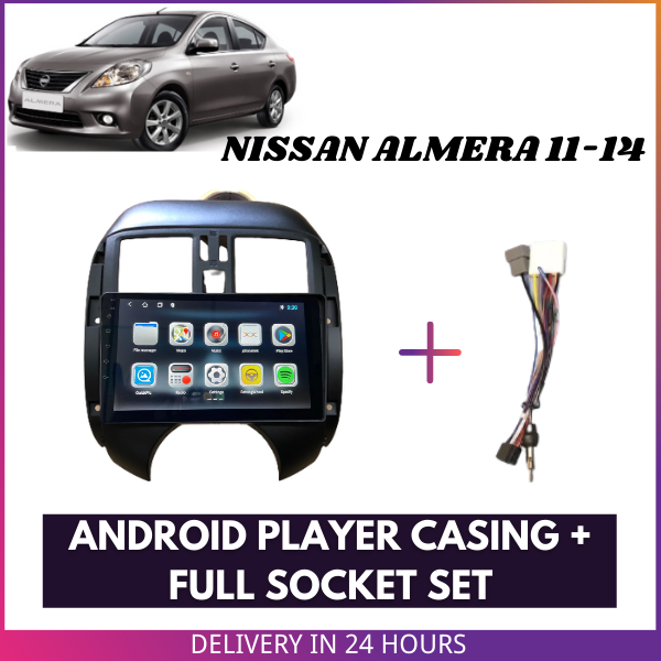 Android Player Casing 9" Nissan Almera 2011-2014 ( with Socket Nissan ...