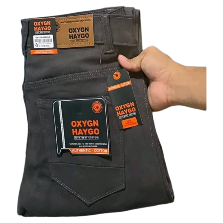 OXYGN HAYGO Jeans Pria Panjang Lembut & Stretch Melar Size 27-38 100% ...