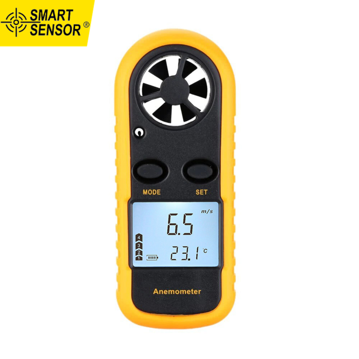 Smart Sensor Mini LCD Digital Anemometer Wind Speed Air Velocity ...