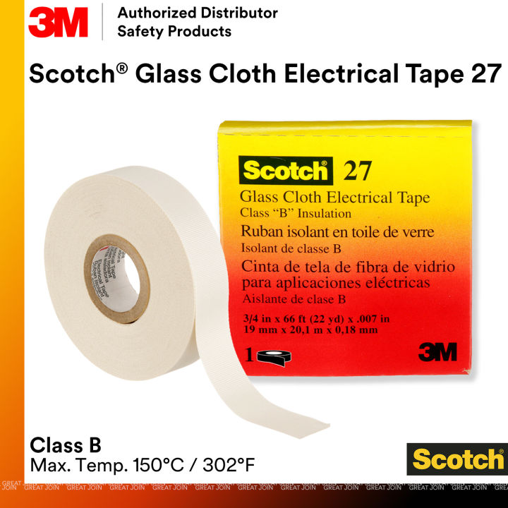 3M™ Glass Cloth Electrical Tape 27 / 7 mil woven insulating tape 3/4'' x 66' 19mm x 20.1m x 0 ...