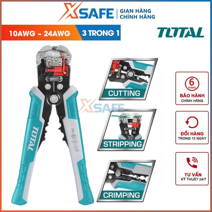 Kìm tuốt dây điện tự động TOTAL THT15246 3 chức năng tuốt, cắt, uốn dây ...
