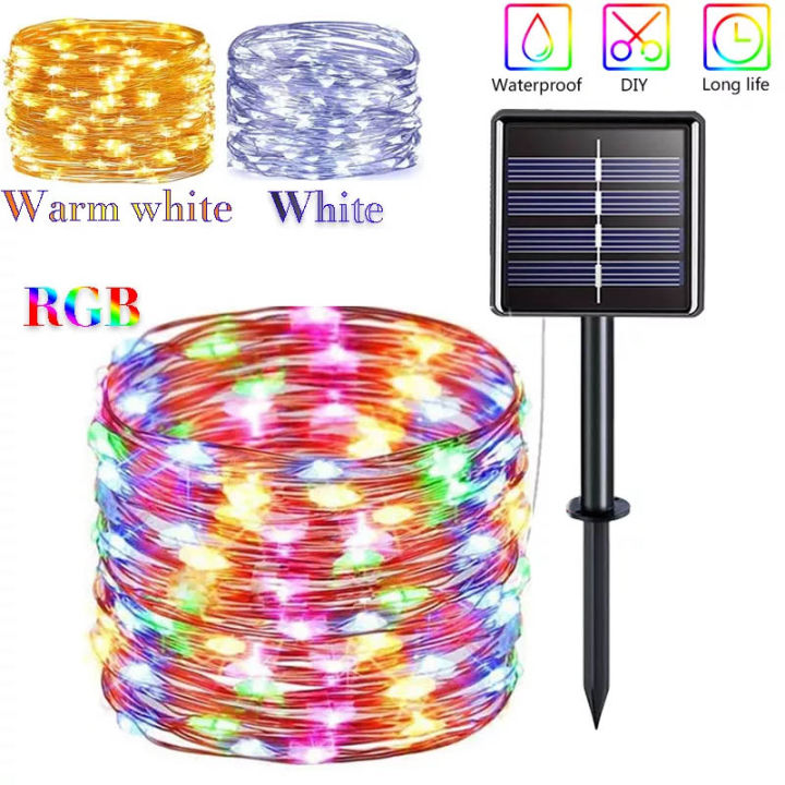 NEW Outdoor Solar Light LED 7M 12M 20M 32M Holiday Christmas Party ...