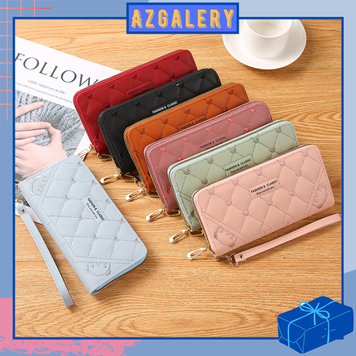 Azgalery D81 / Dompet Panjang Resleting Wanita Kekinian Bertali Pendek ...