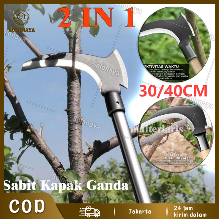 Sabit Arit Potong Rumput/Sabit Kapak Ganda Baja Tahan Karat Stainless ...