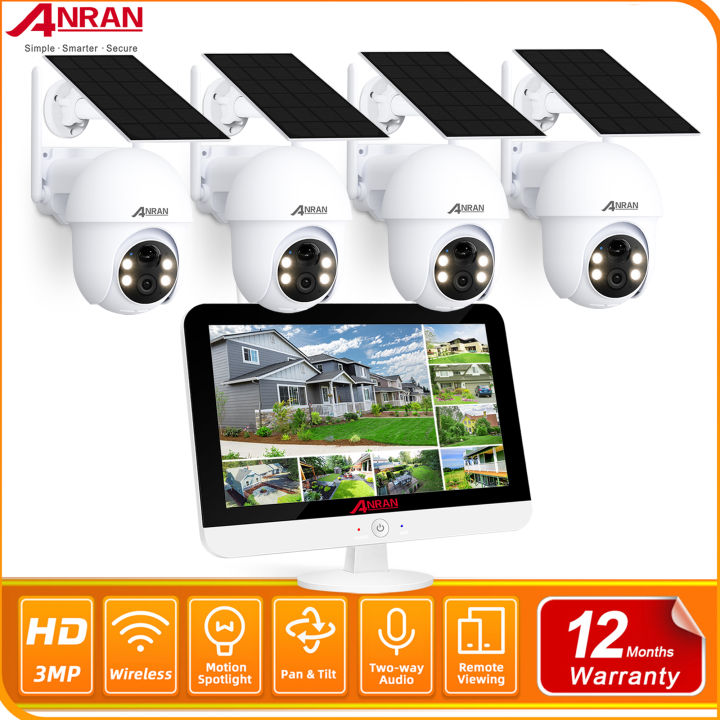 CCTV Security Systems CCTV Set Package 4 ANRAN Camera With 13inch LCD ...