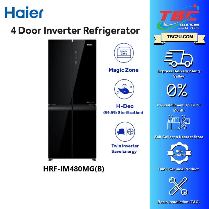 Haier 480L 4 Door Gemstone Blue Refrigerator Twin Inverter Wet & Dry ...
