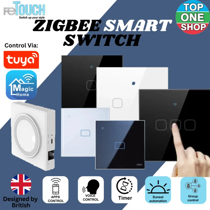 Retouch Zigbee Smart Switch Control Tuya Apps Smart Remote App Voice ...