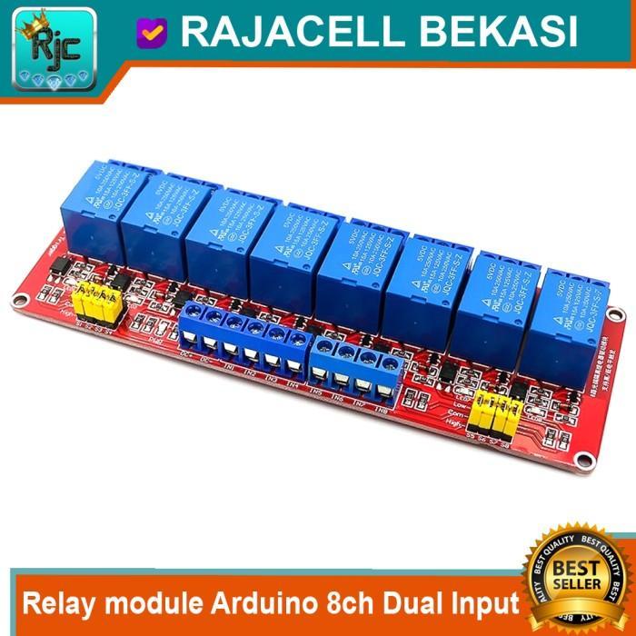 RELAY MODULE ARDUINO 8CH DUAL INPUT BISA HIGH DAN LOW ACTIVE TRIGGER ...