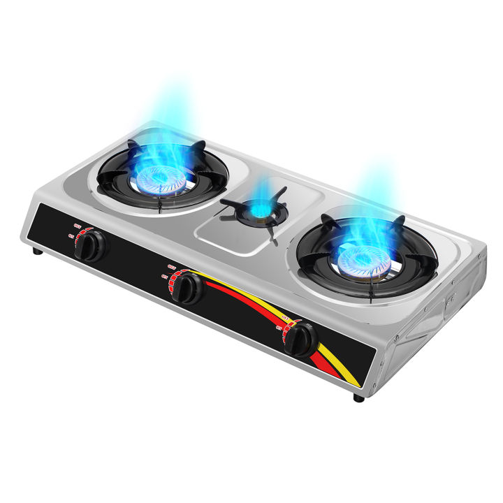 JARD 5 star feedback👍Three Burner Gas Stove Stainless Steel Household ...
