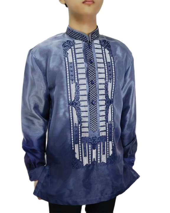 BARONG FOR MEN DOUBLE CHINESE COLLAR PURE EMBROIDERED | Lazada PH